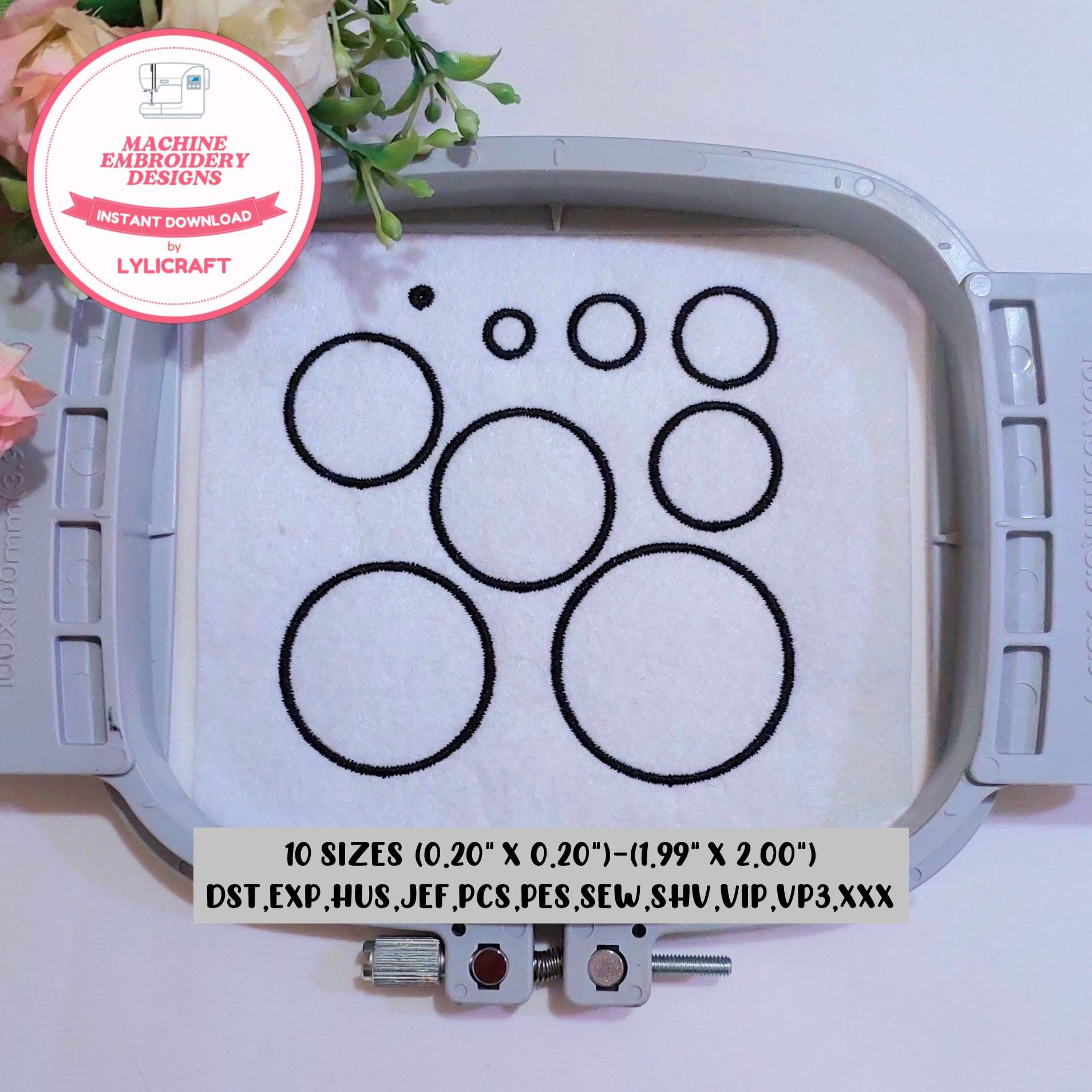 Circle Border Satin Stitch Embroidery Design, Round Border Embroidery ...