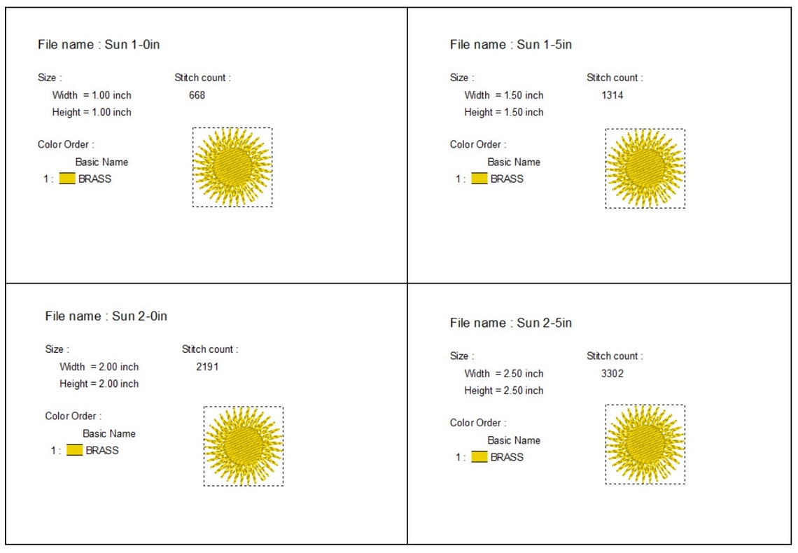 Mini Sun Embroidery Design, Sun Machine Embroidery Designs, Mini Sun ...