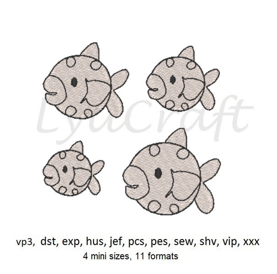 Mini Fish Embroidery Design, Small Fish Machine Embroidery Designs ...