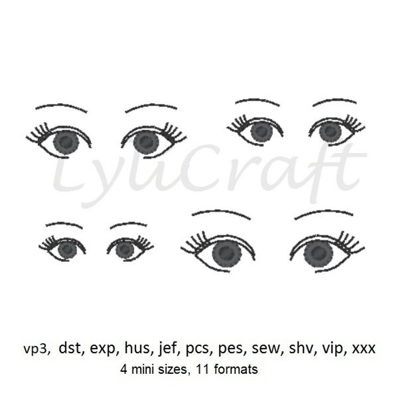 Mini Eyes Embroidery Design Mini Eye Machine Embroidery Doll - Etsy