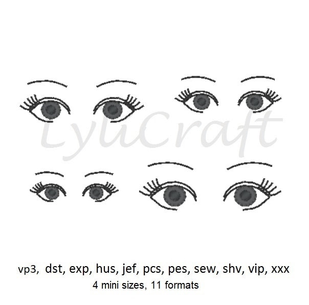 Mini Eyes Embroidery Design Mini Eye Machine Embroidery Doll - Etsy