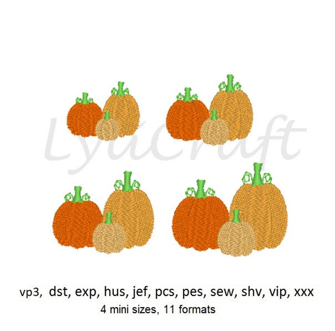 Mini Pumpkin Embroidery Designs, Small Pumpkin Machine Embroidery ...