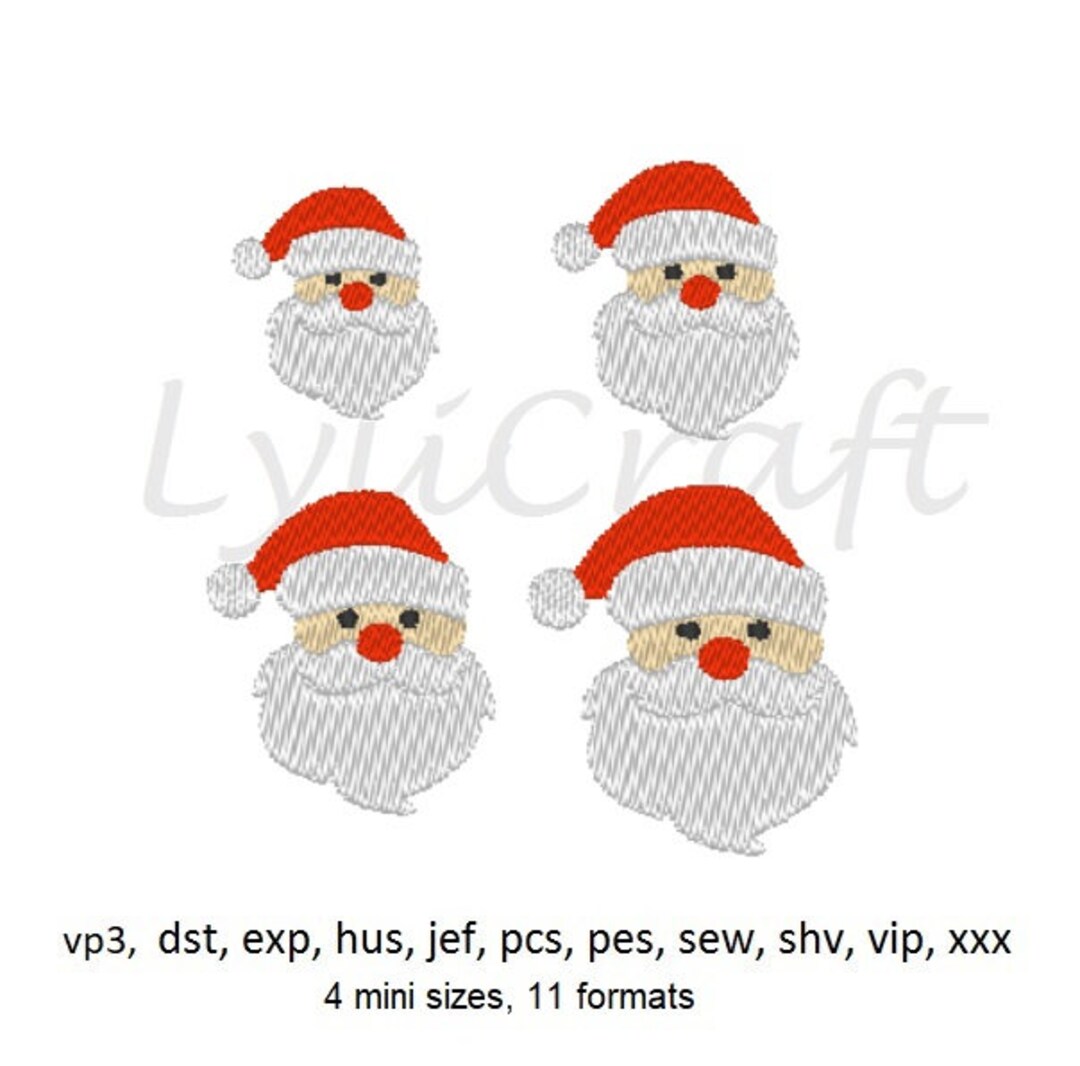 Mini Santa Embroidery Design Mini Santa Clause Embroidery - Etsy
