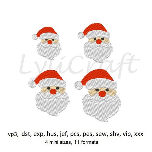 Mini Fill Santa Claus Machine Embroidery Design File Perfect - Etsy