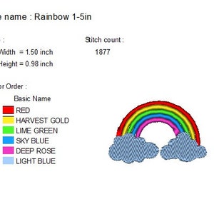 Mini Rainbow Embroidery Design, Small Rainbow Machine Embroidery ...