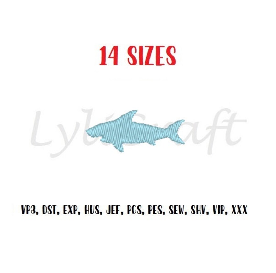 Mini Shark Embroidery Design, Small Shark Machine Embroidery Designs ...