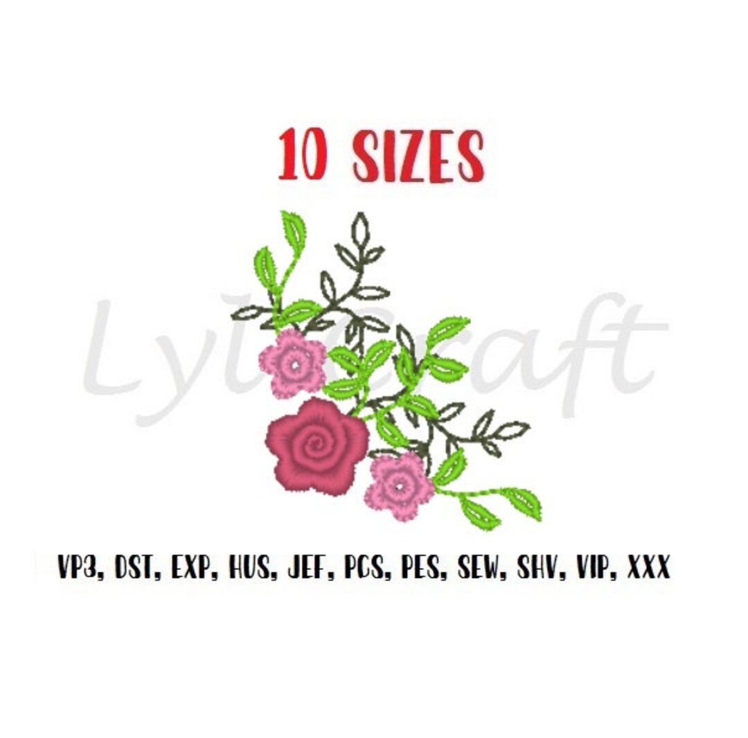 Mini Flower Embroidery Design, Small Flower Machine Embroidery Designs ...