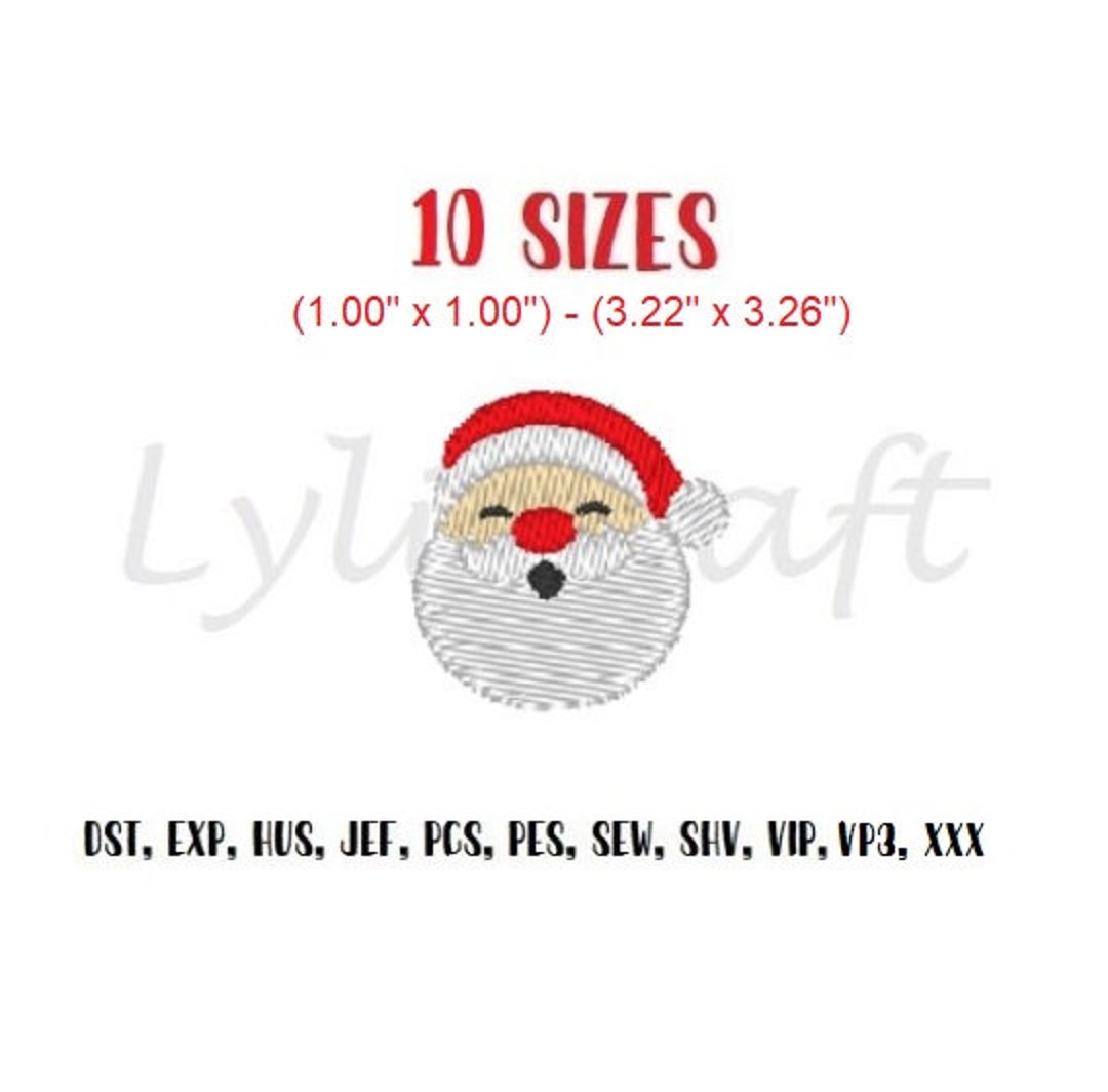 Mini Santa Embroidery Design, Small Santa Machine Embroidery Designs ...