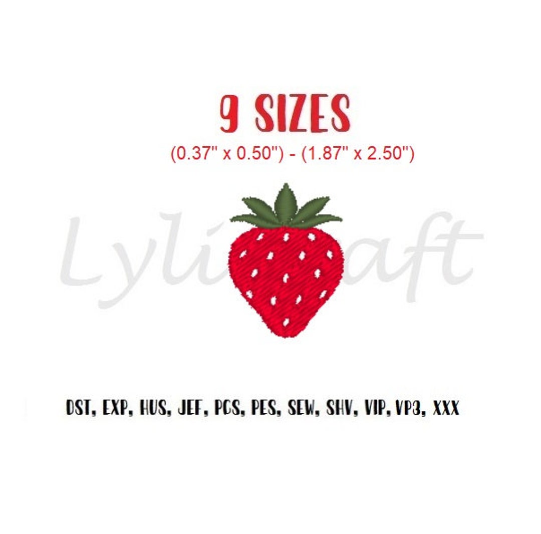 Mini Strawberry Embroidery Design, Strawberry Embroidery, Fruits ...