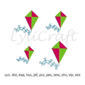 Mini Kite Embroidery Design, Mini Kite Embroidery Design, Flying Kite ...