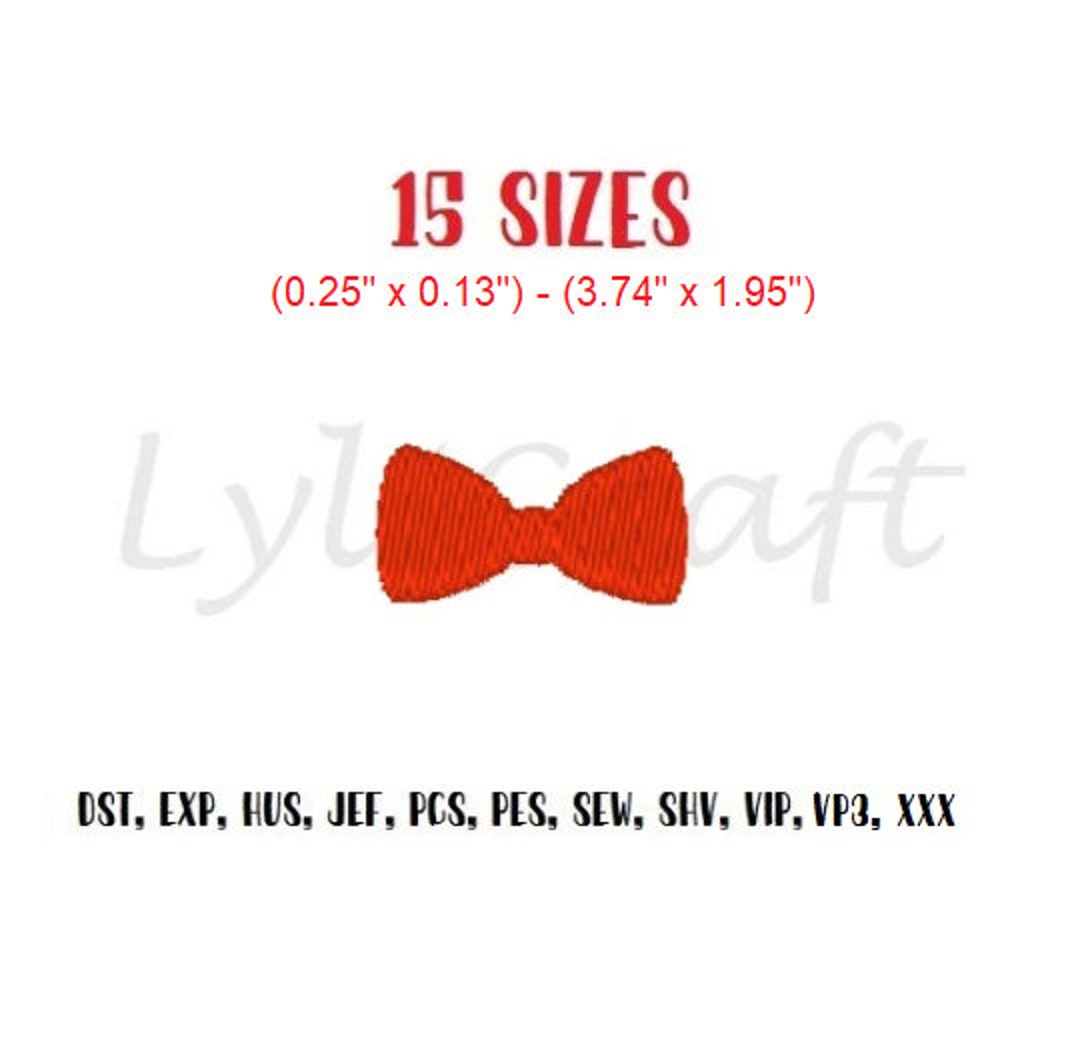 Mini Bow Embroidery Design, Small Bow Machine Embroidery Designs, Baby ...