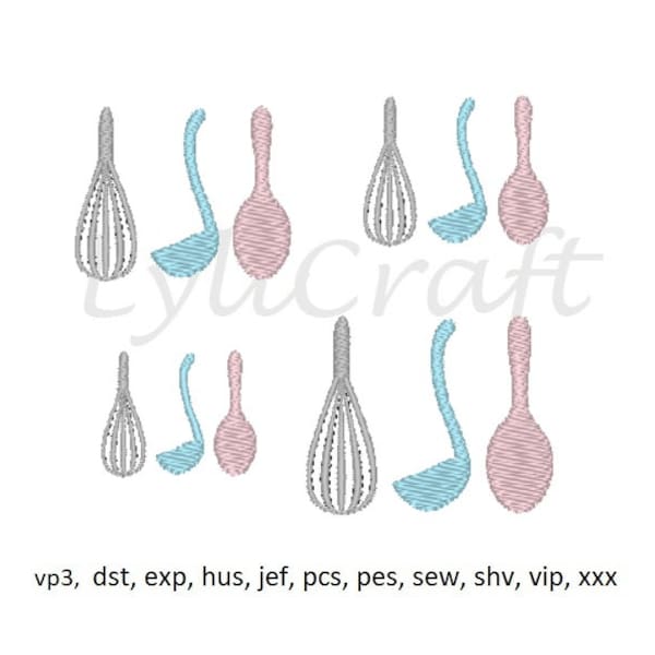 Cooking Utensils Embroidery Design - Etsy