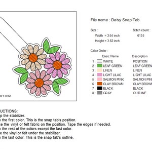 Daisy Snap Tab in the Hoop ITH Machine Embroidery Designs, Sketch ...