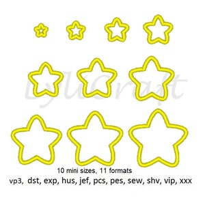 Mini Star Embroidery Design Small Star Machine Embroidery - Etsy