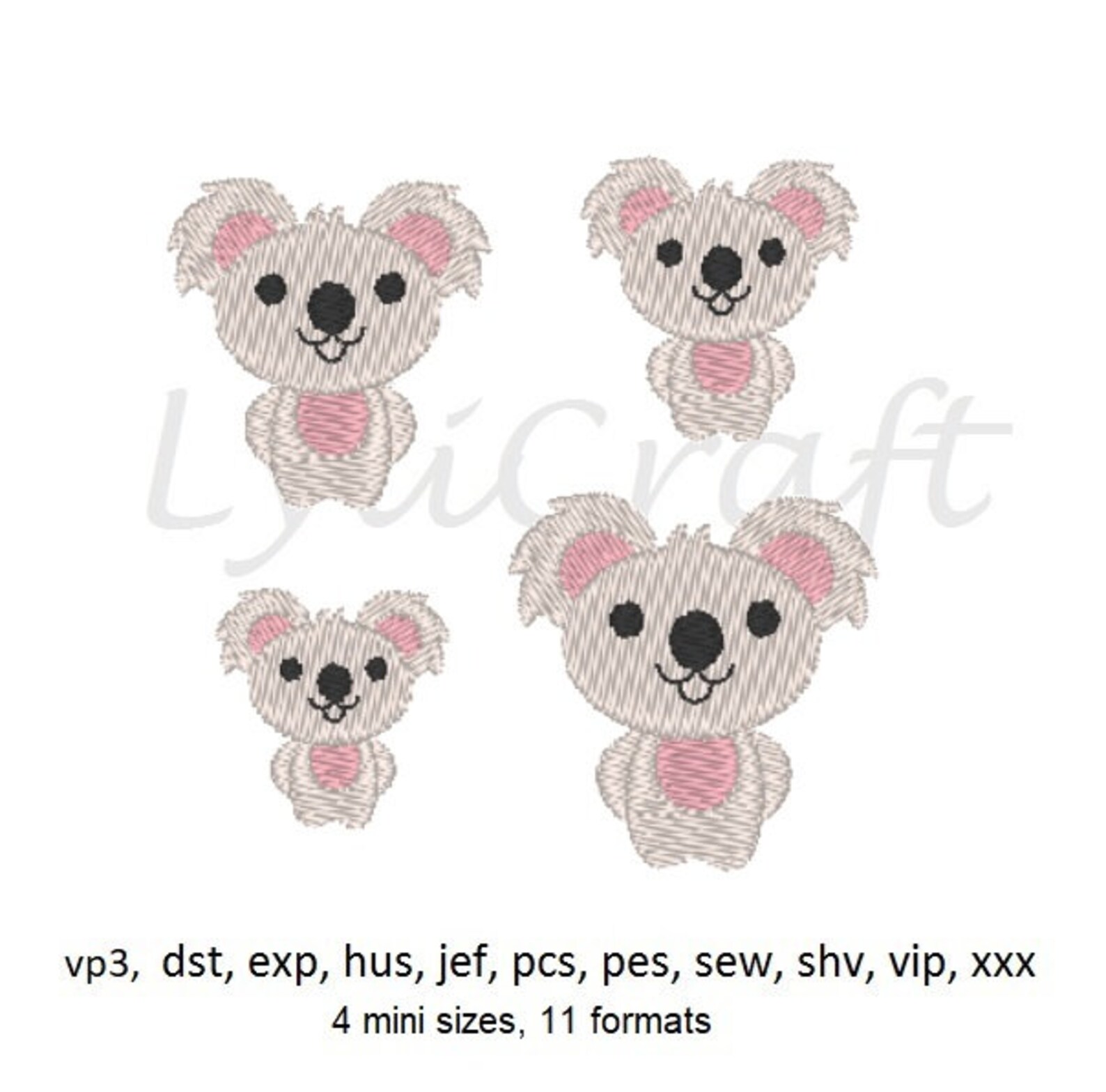 Mini Koala Bear Embroidery Design Koala Embroidery Designs | Etsy