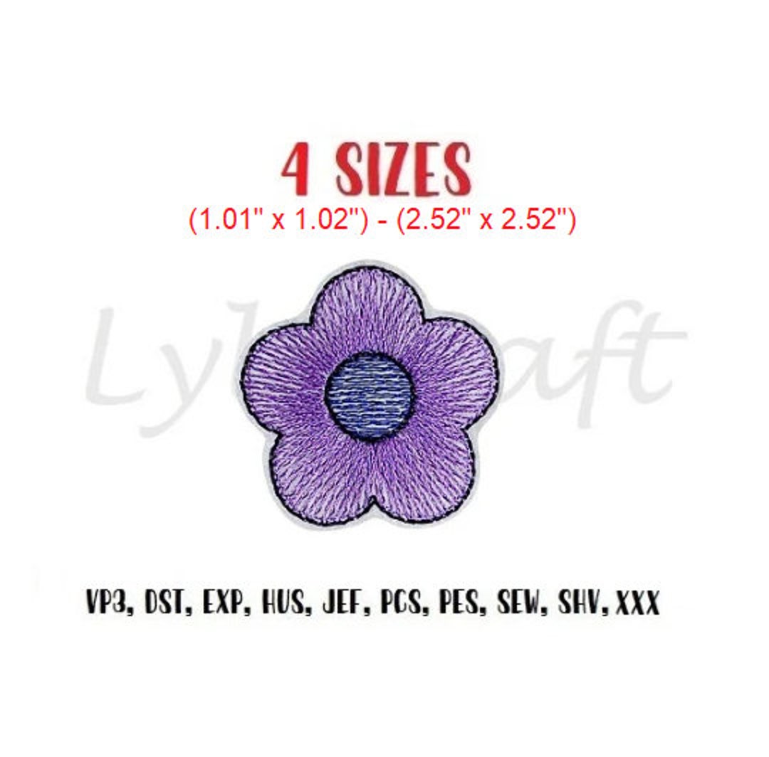 Flower Sketch Stitch Embroidery Design, Small Mini Flower Machine ...