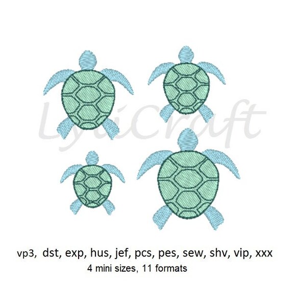 Mini Turtle Embroidery Design Small Turtle Machine Embroidery - Etsy