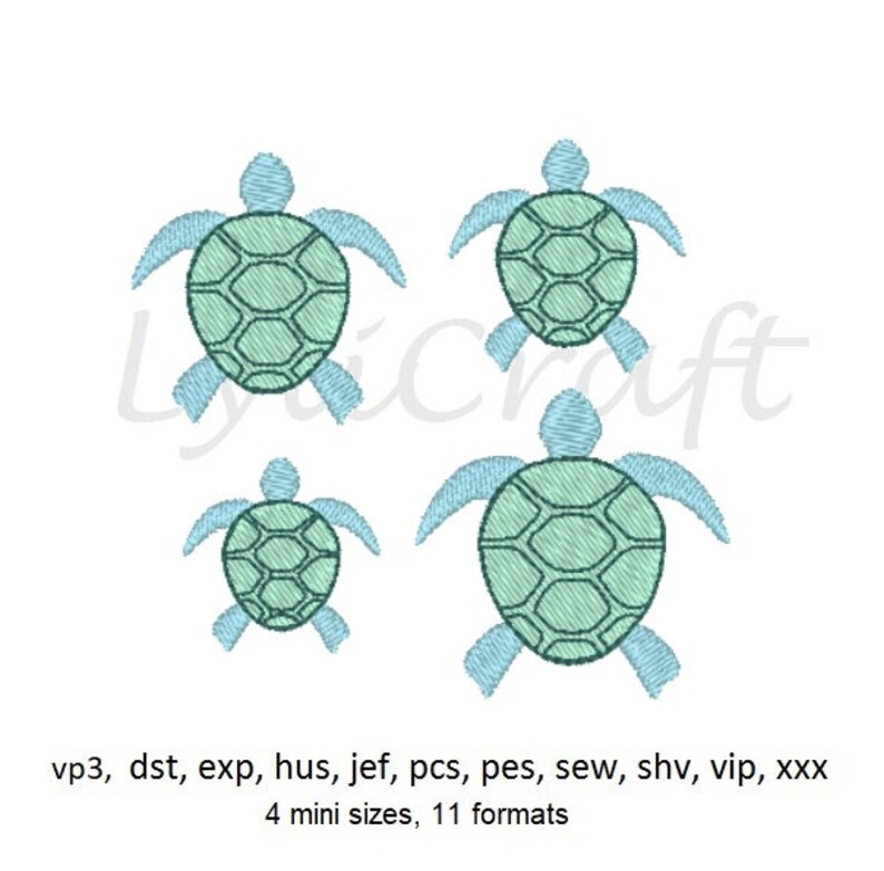 Mini Turtle Embroidery Design Small Turtle Machine Embroidery - Etsy