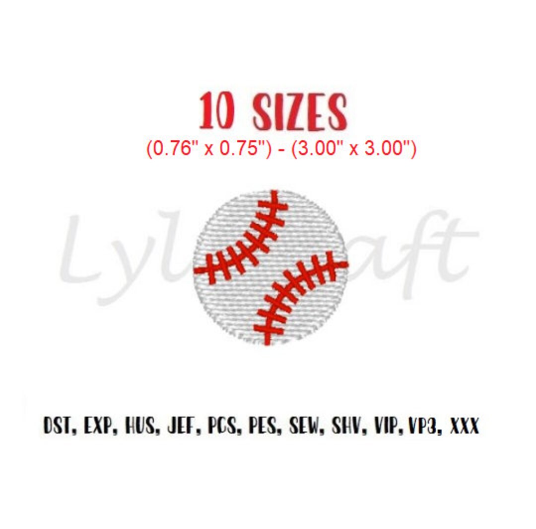 Mini Baseball Embroidery Design, Small Baseball Machine Embroidery ...