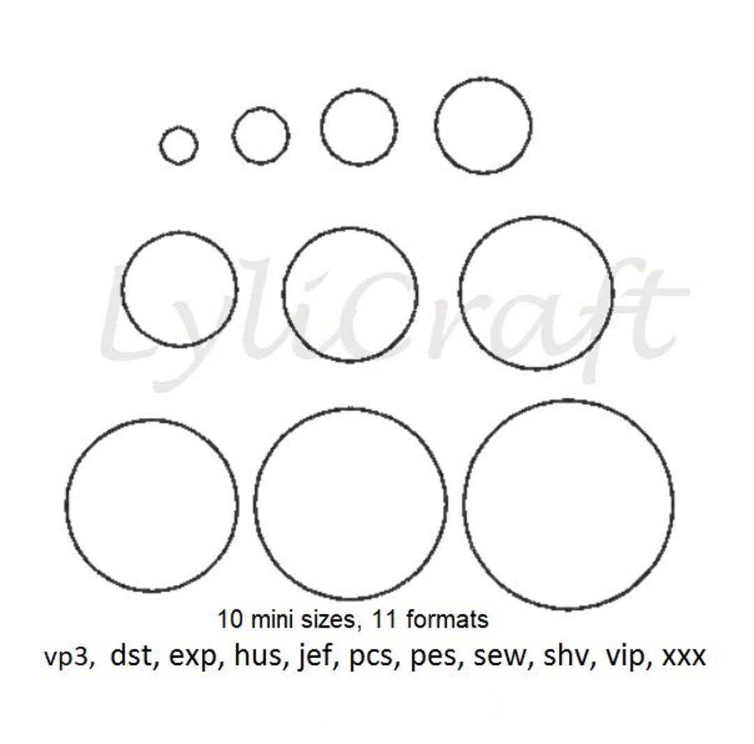 Mini Round Line Embroidery Design, Small Circle Machine Embroidery ...