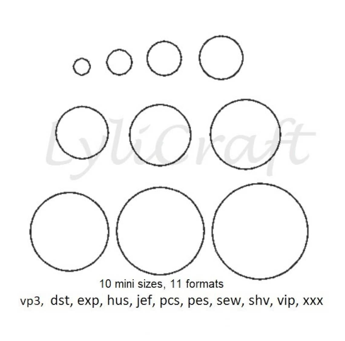 Mini Round Line Embroidery Design, Small Circle Machine Embroidery ...