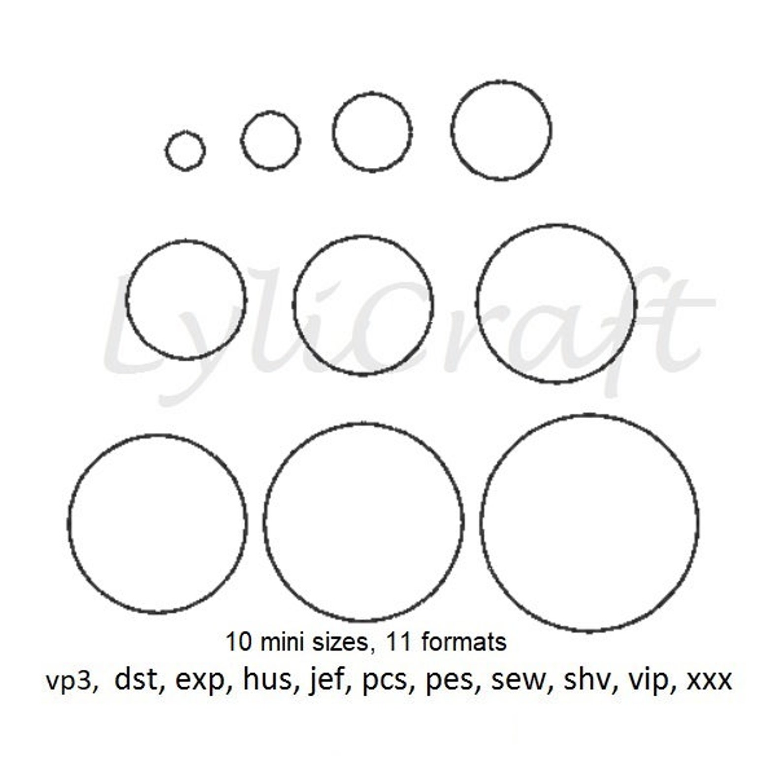 Mini Round Line Embroidery Design, Small Circle Machine Embroidery ...