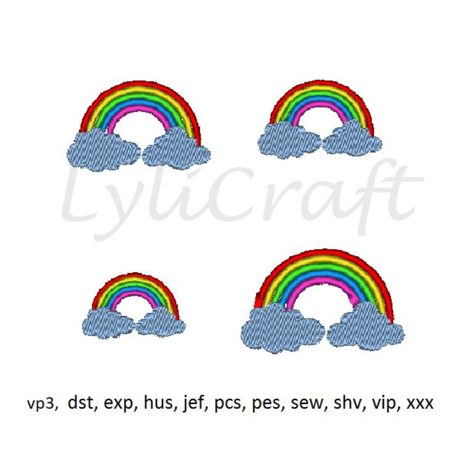 Mini Rainbow Embroidery Design, Small Rainbow Machine Embroidery ...