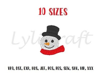 Snowman Face Mini Machine Embroidery Design - Etsy