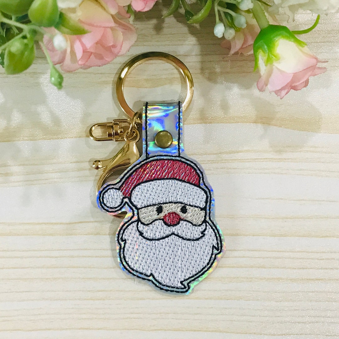Santa Face Snap Tab in the Hoop ITH Machine Embroidery Designs - Etsy