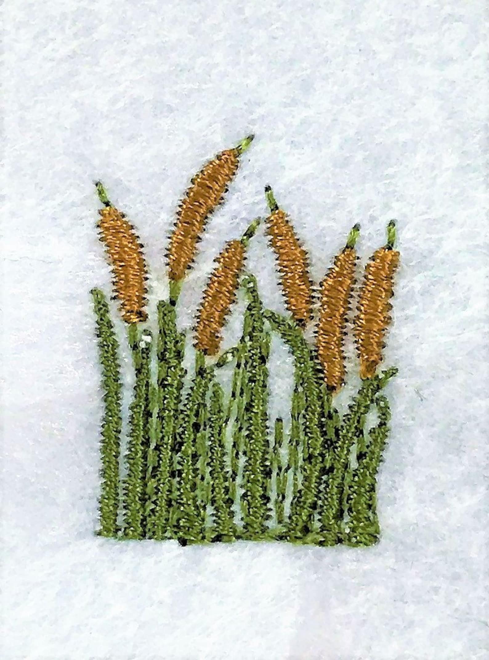 Mini Cattail Grass Embroidery Design Small Cattails Plant - Etsy