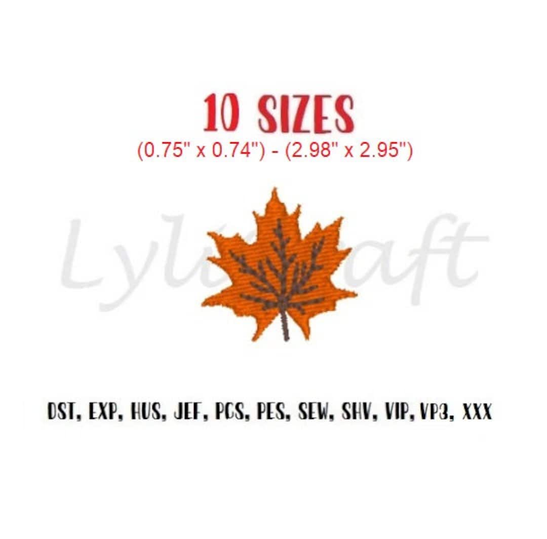 Mini Maple Leaf Machine Embroidery Designs - Instant Download - Etsy