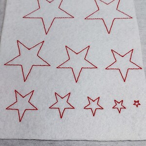 Mini Star Outline Bean Stitch Embroidery Design, Machine Embroidery ...