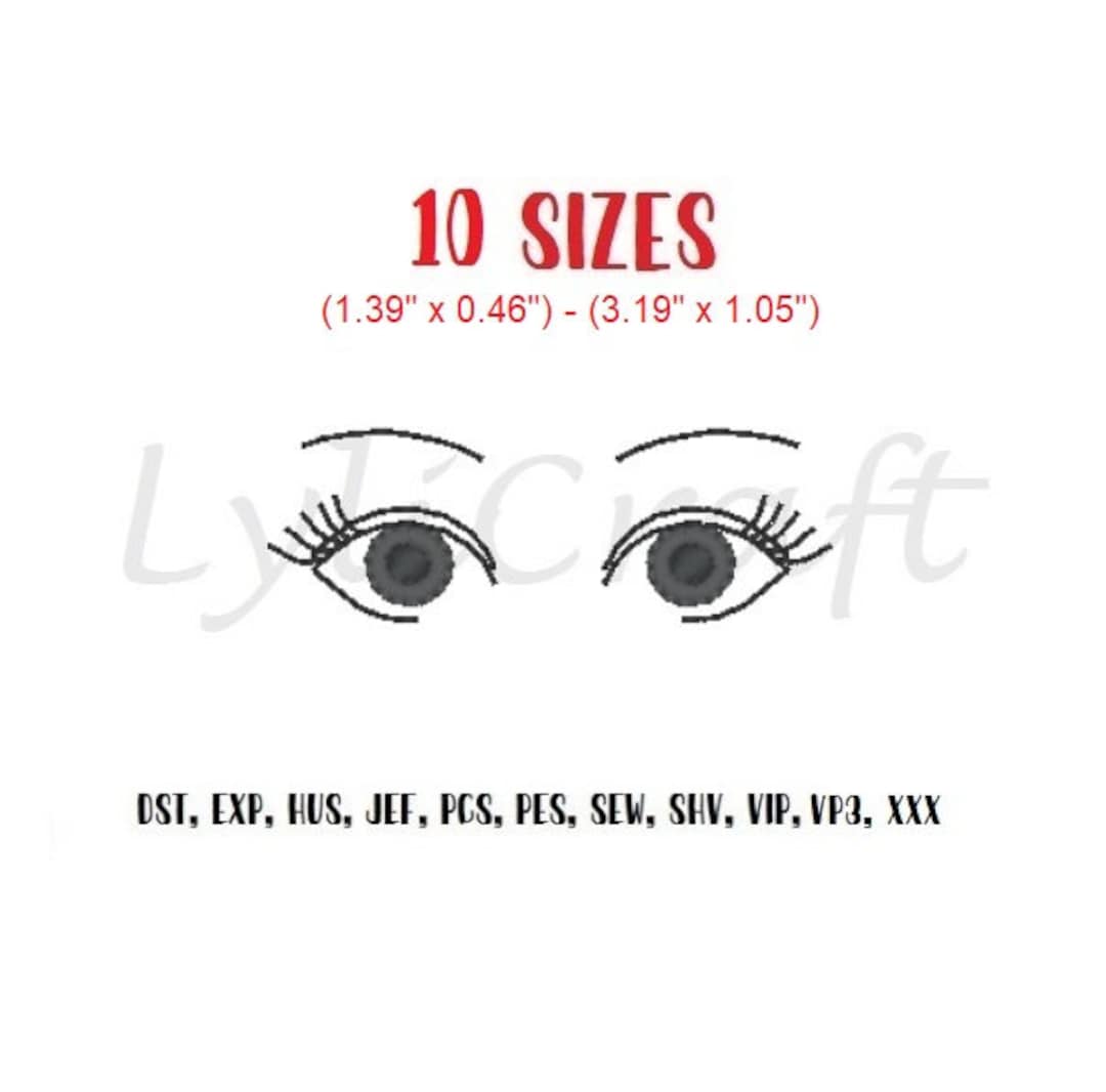 Mini Eyes Embroidery Design, Mini Eye Machine Embroidery, Doll Eyes ...