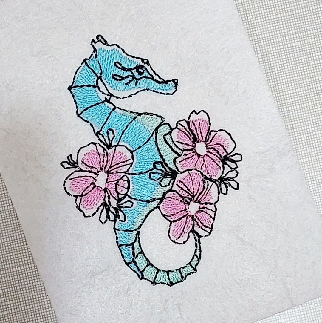 Seahorse Embroidery Design, Seahorse Machine Embroidery Designs, Light ...