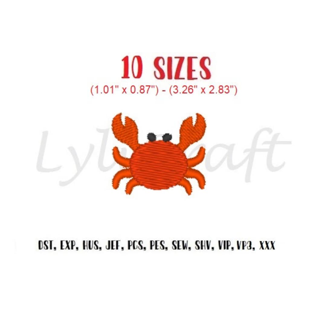 Mini Crab Embroidery Design, Crabs Embroidery Designs, Mini Crabs ...