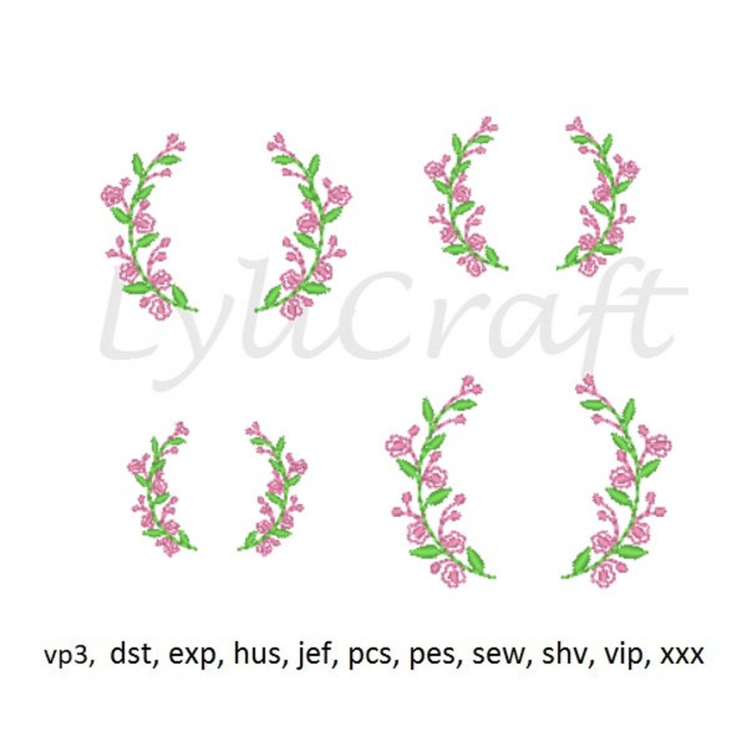 Mini Sakura Wreath Embroidery Design Small Sakura Wreath - Etsy