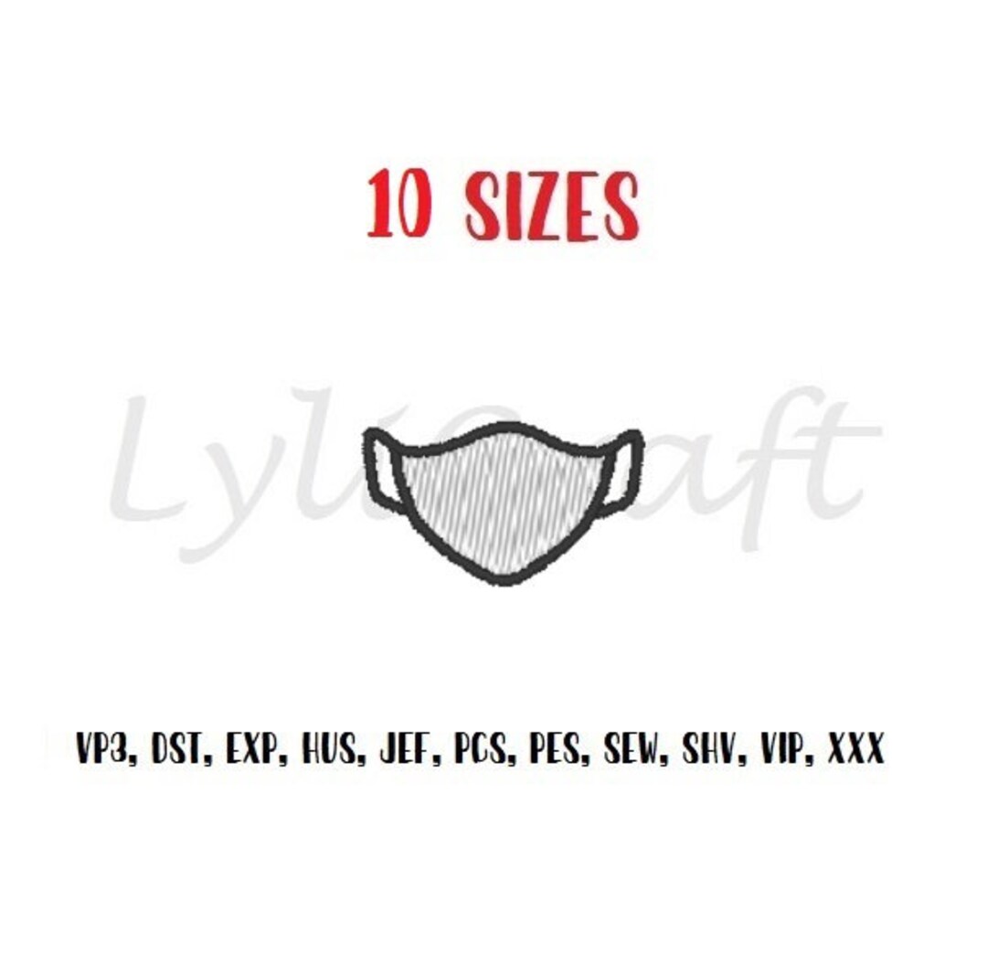 Mini Mask Embroidery Design, Small Mask Machine Embroidery Designs ...