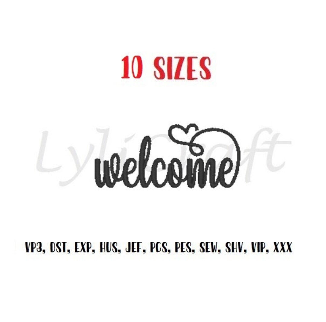 Mini Welcome Embroidery Design, Small Welcome Machine Embroidery ...
