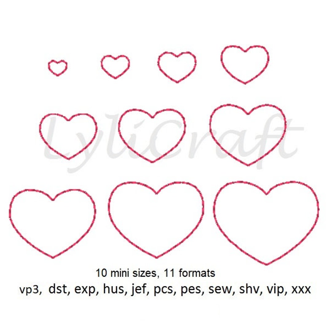 Mini Heart Embroidery Design Small Heart Machine Embroidery - Etsy