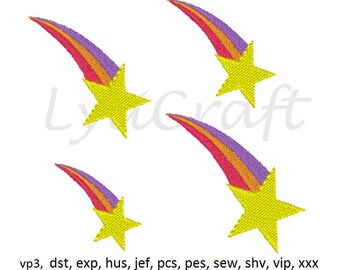 Mini Shooting Star Line Machine Embroidery Design Cute - Etsy