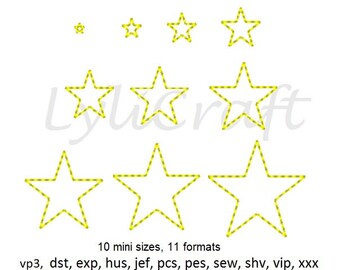 Mini Shooting Star Line Machine Embroidery Design Cute - Etsy