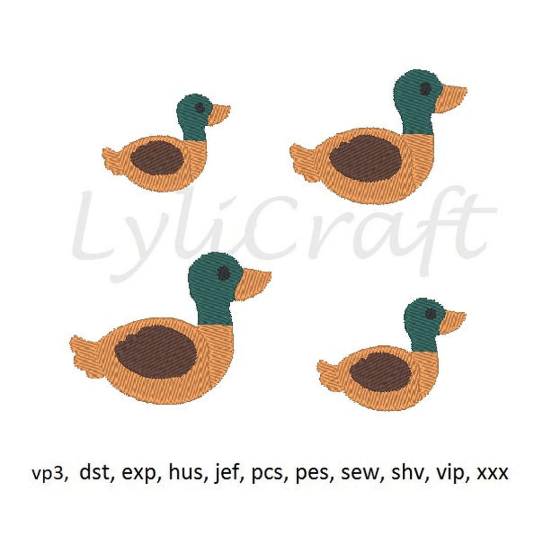 Mini Duck Embroidery Design, Small Duck Machine Embroidery Design ...