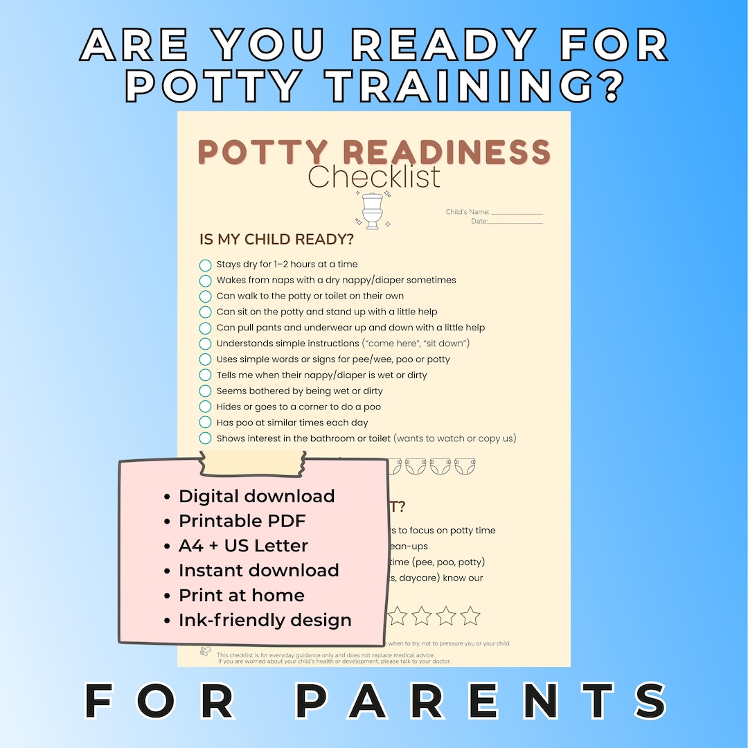 Potty Readiness Checklist Printable | is My Child Ready for Potty ...