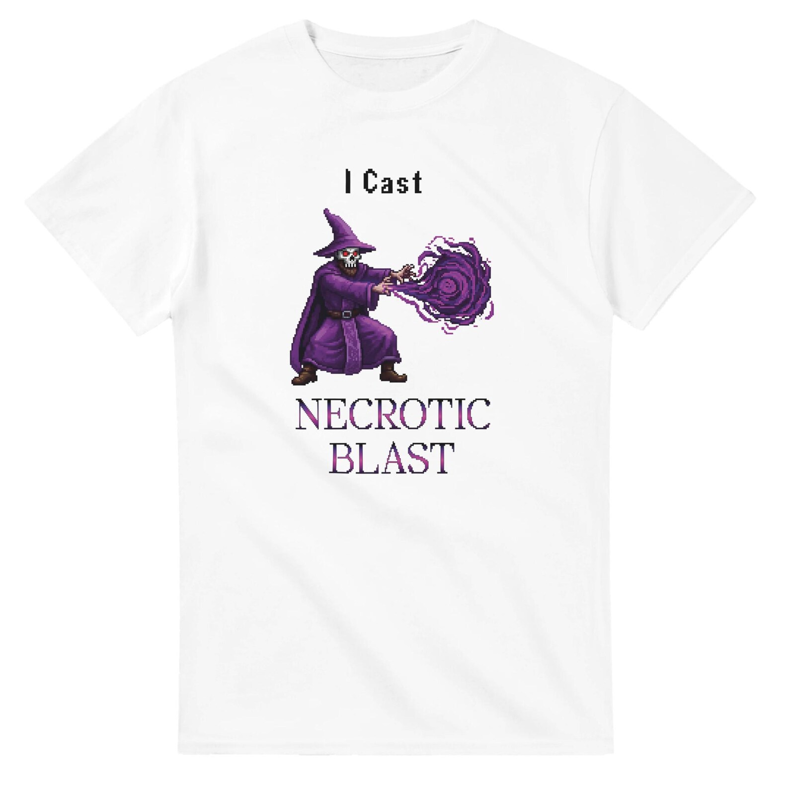 I Cast Necrotic Blast! Pixel Art Dnd Wizard Player T-shirt, Spellcaster ...