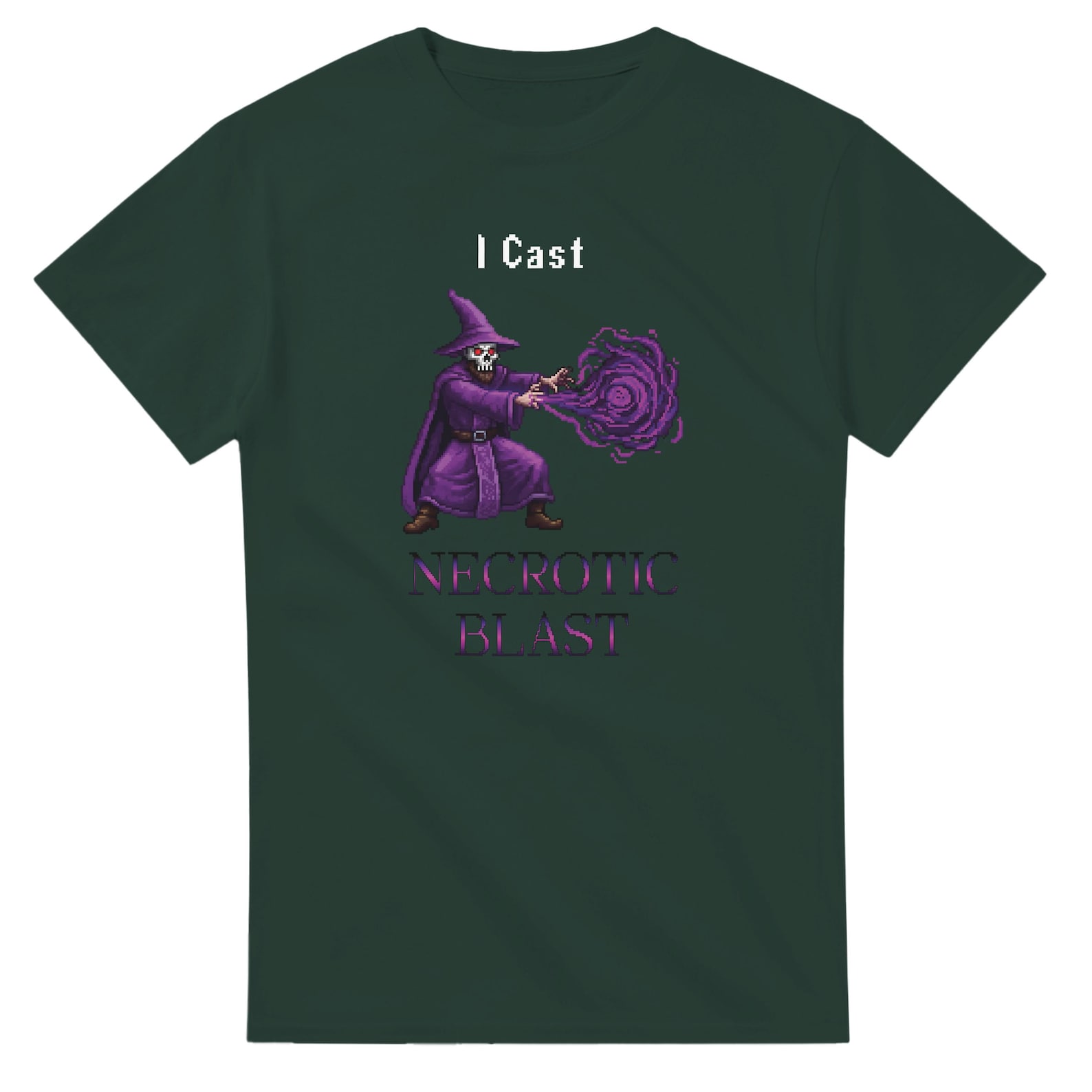 I Cast Necrotic Blast! Pixel Art Dnd Wizard Player T-shirt, Spellcaster ...