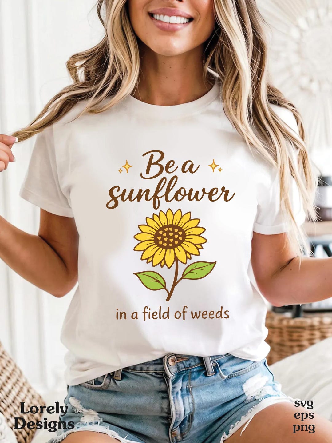 Sunflower Quote Art Digital Download , Be a Sunflower in a World Full ...