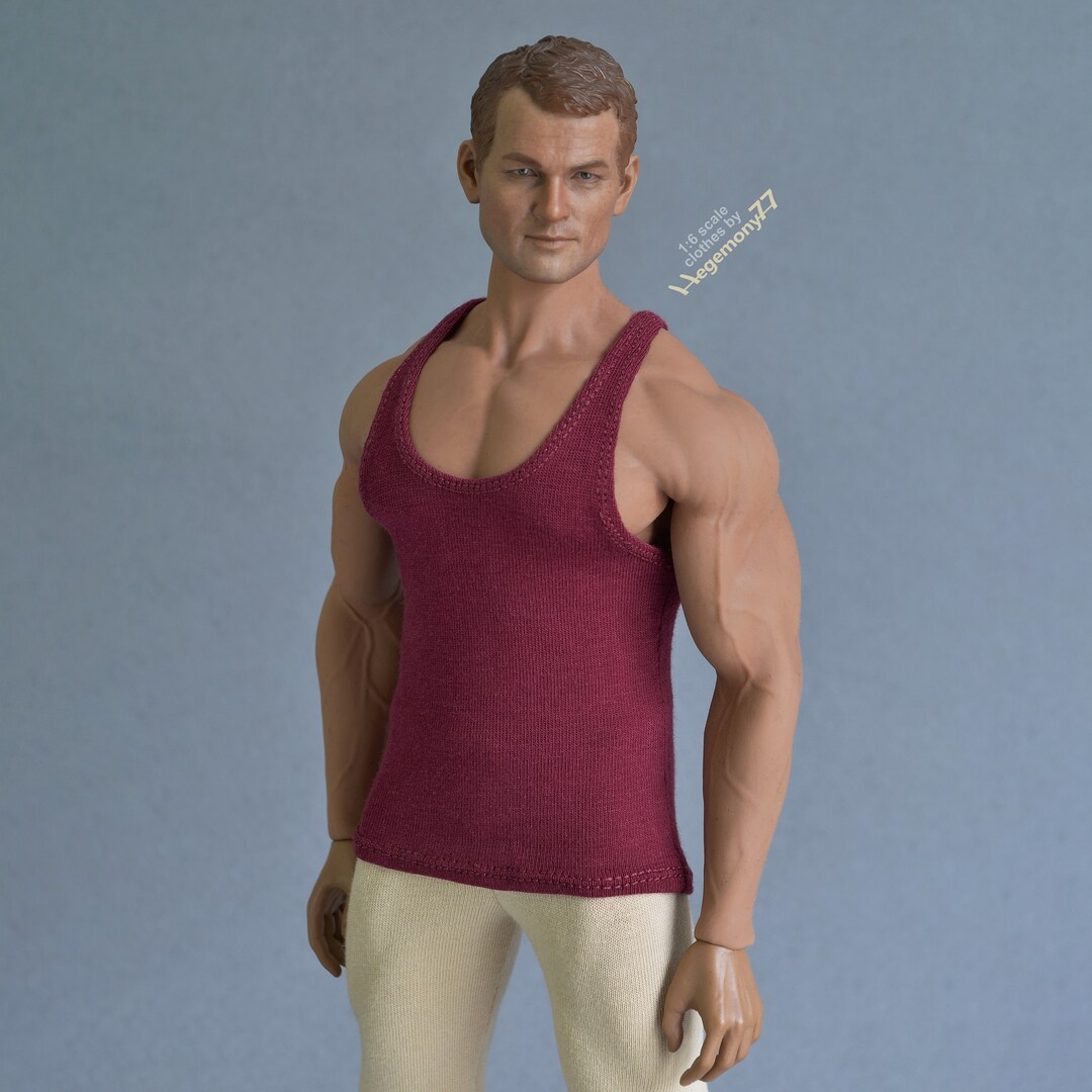 1/ 6th Scale XXL Burgundy Tank Top Vest for Phicen Tbleague M34 M35 and ...