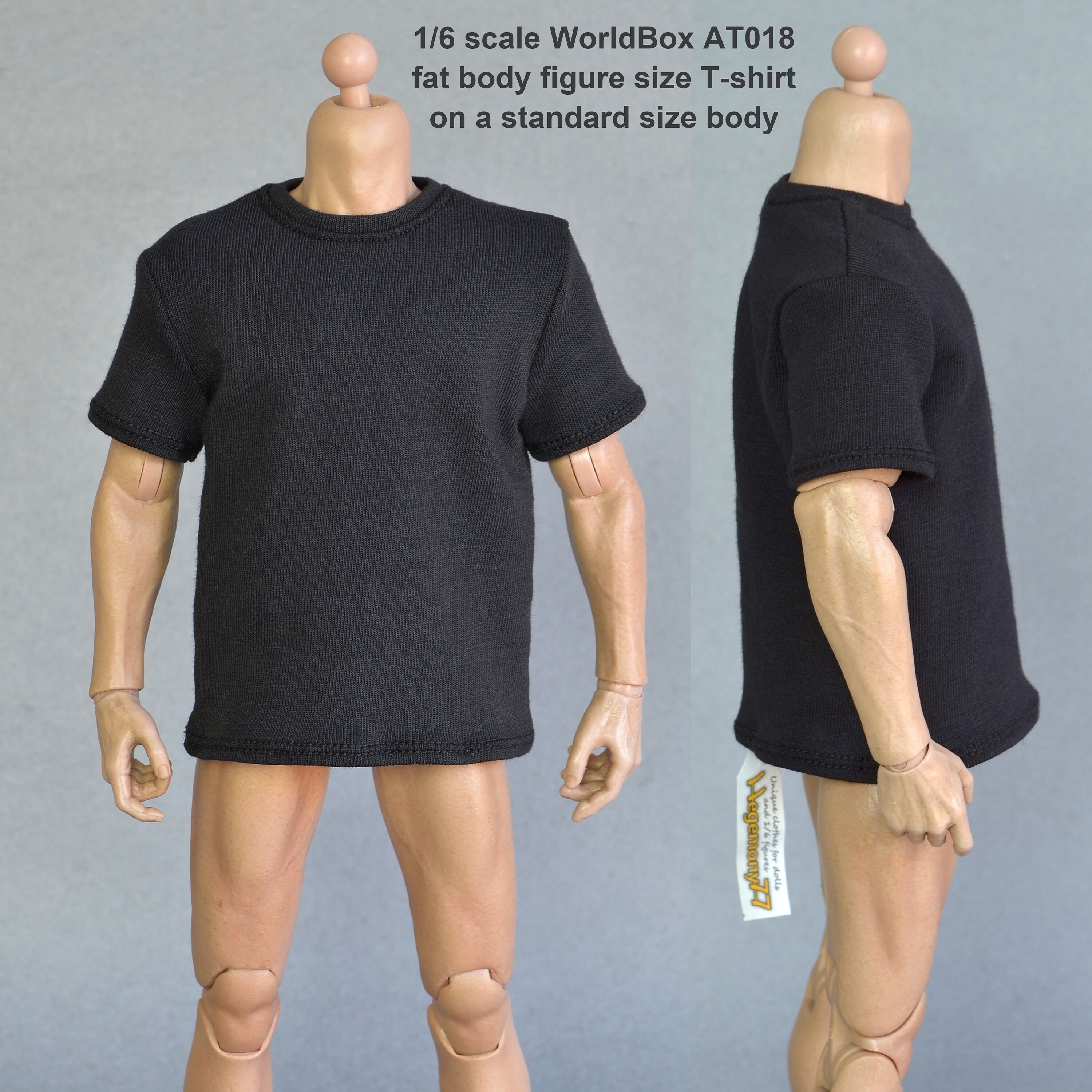 1/ 6th Scale Worldbox AT018 Fat Body Size Heather Grey T-shirt - Etsy UK