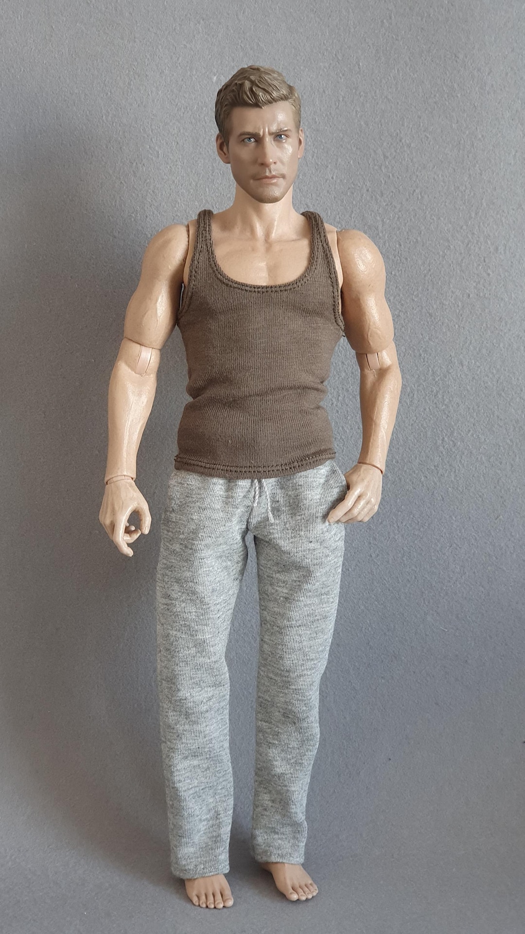 1/ 6th Scale Olive Green Tank Top Vest - Fits ~ 12 Inch Figures E.g ...