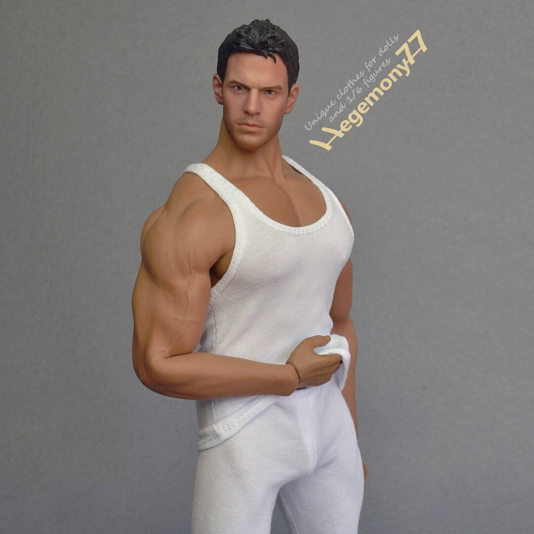 1/6 Scale XXL White Tank Top Vest for Phicen Tbleague M34 M35 and Hot ...